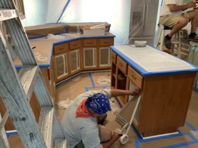 Masking and Prepping Kitchen Cabinets For Painting – SurePRO Painting